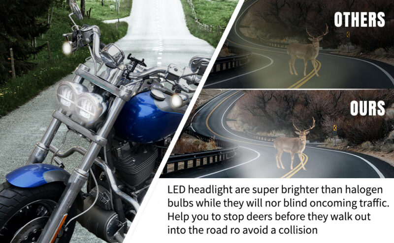 Illuminate Your Ride: The VEISUTOR Dual LED Headlight for Harley Dyna ...
