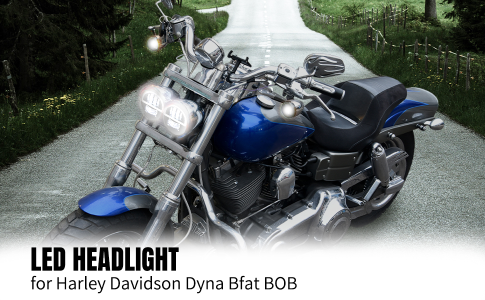 Dual LED Headlight with High Low Beam Turn Signal Lights and Halo Ring ...