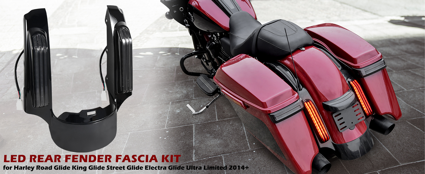 LED Rear Fender Fascia Kit for Harley Road King Street Electra Glide ...