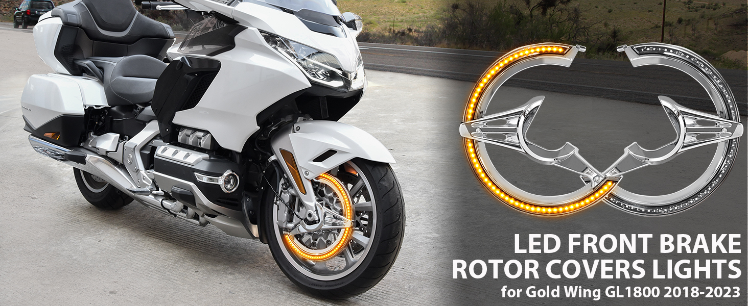 LED Front Brake Rotor Covers Lights for Honda Goldwing GL1800 2018-2023 ...