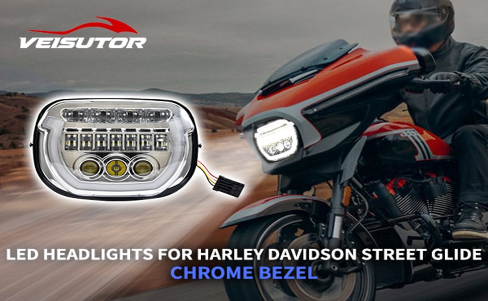 Installation of Chrome LED Headlights for Harley Street Glide 2024 ...