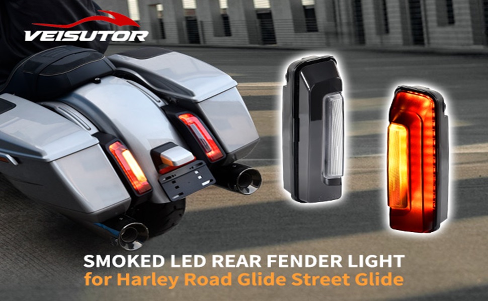 Installation of Smoked Rear Fender Light Saddlebag Side Light for Road ...